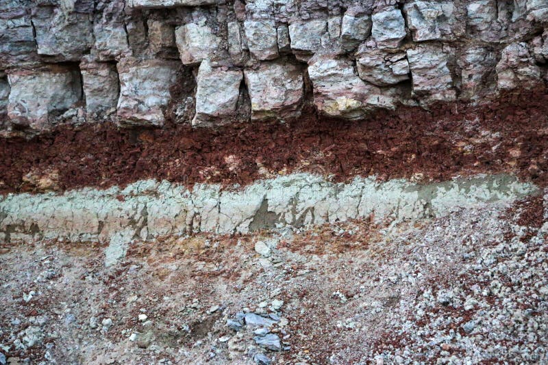 Textures of Various Clay Layers Underground in Clay Quarry after ...