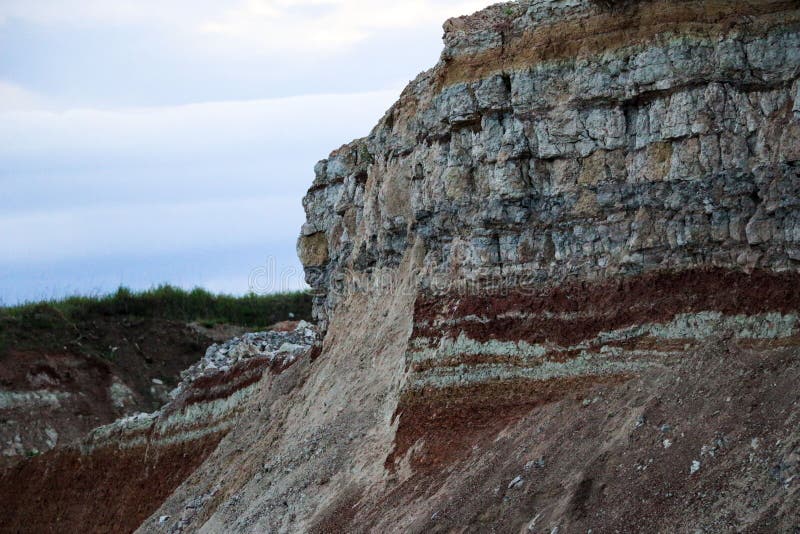 Textures of Various Clay Layers Underground in Clay Quarry after ...
