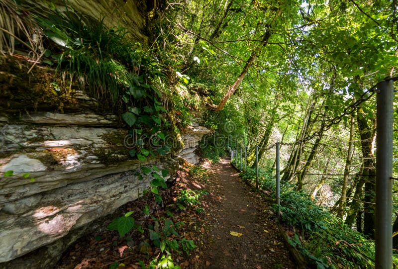 Textures of Various Stone Layers at Wall on Hiking Trail Stock Photo ...