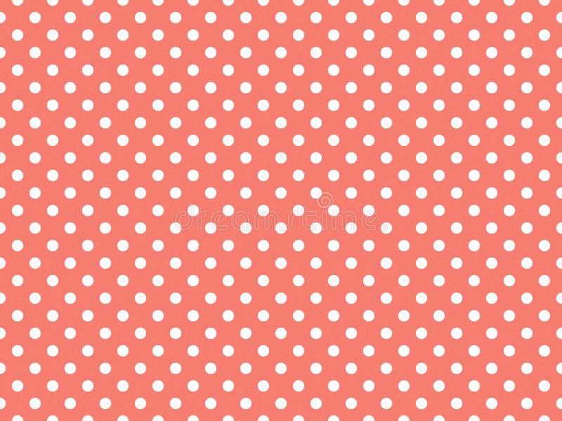 Texturised White Color Polka Dots Over Salmon Red Background Stock ...