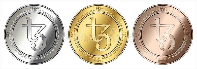 Tezos XTZ coin set. stock vector. Illustration of currency - 116442761