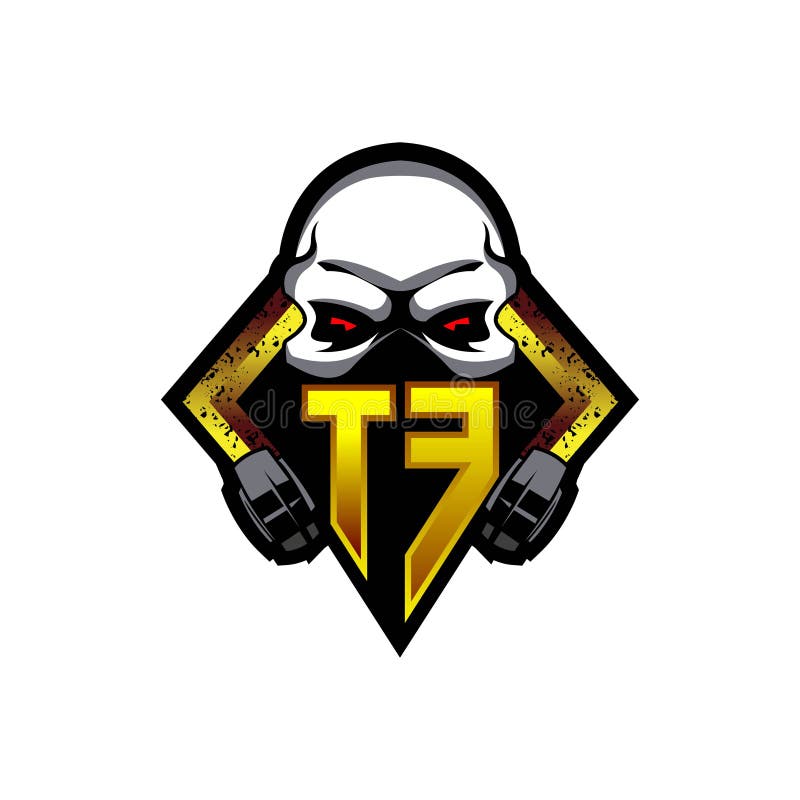 TF Logo Monogram with Skull Shape Designs Template Stock Vector ...