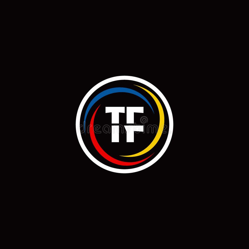 TF Monogram Logo Isolated on Circle Shape with 3 Slash Colors Rounded ...