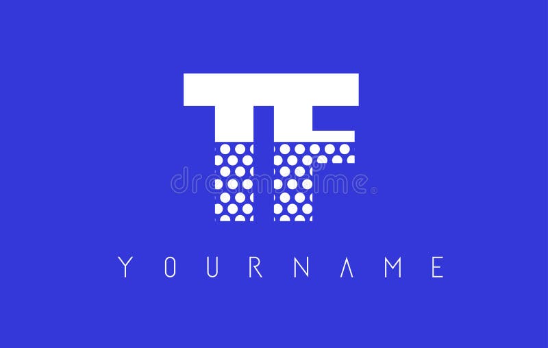 TF T F Dotted Letter Logo Design with Blue Background. Stock Vector ...