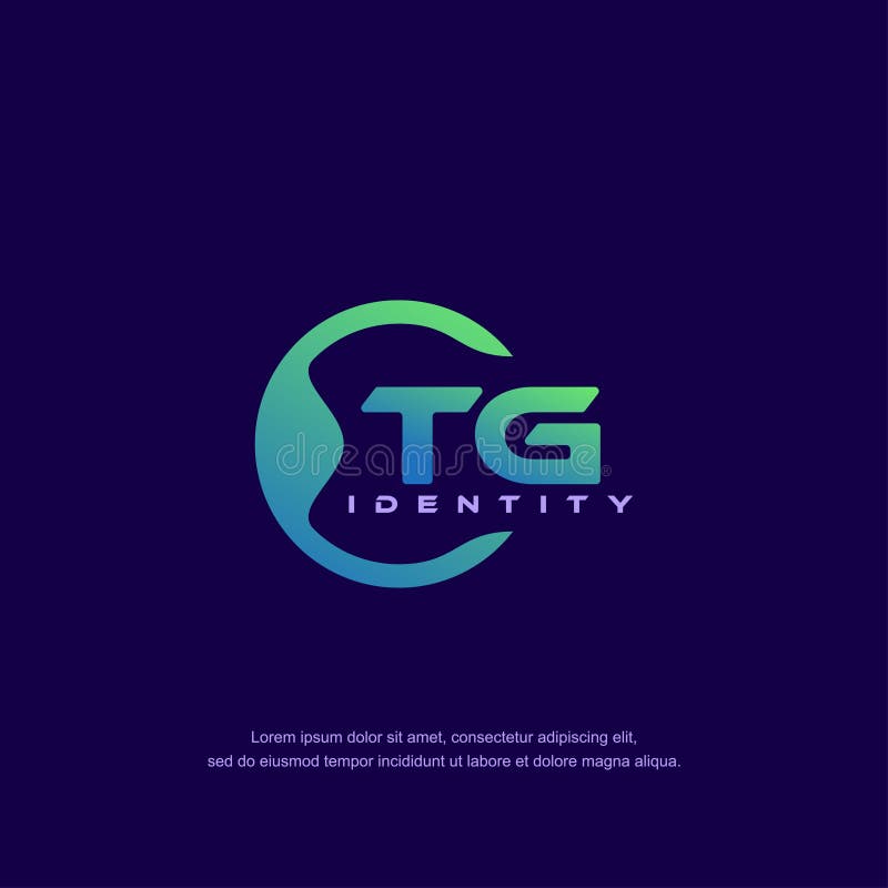TG Initial Letter Circular Line Logo Template Vector with Gradient ...
