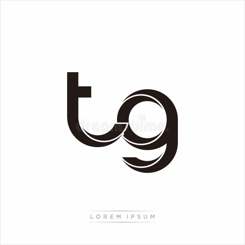 Tg Initial Letter Split Lowercase Modern Monogram Linked Outline ...