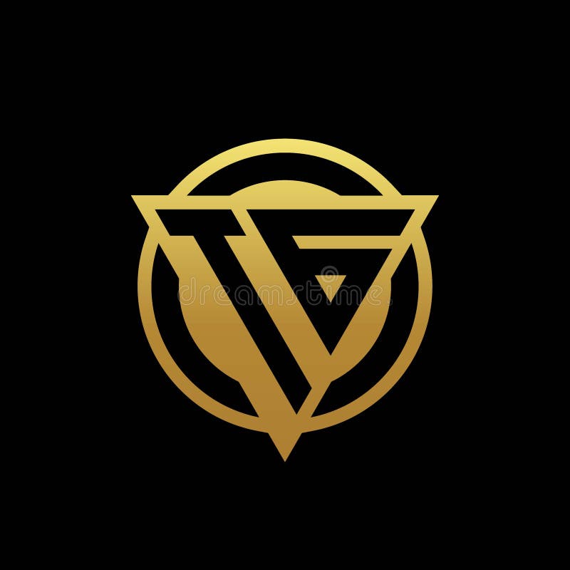 TG Logo Monogram with Triangle Shape and Circle Rounded Isolated on ...