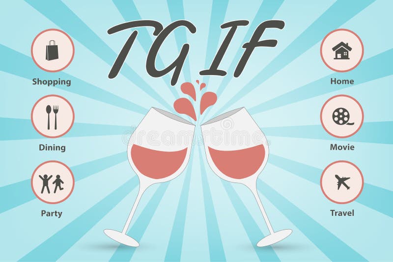 TGIF Concept in Vector Style Stock Vector - Illustration of drink, tgif ...