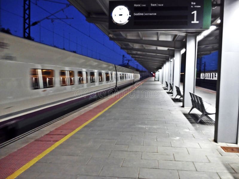 TGV Train Passing through a Station Stock Image - Image of travel, blue ...