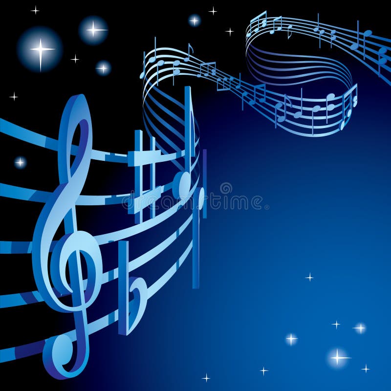 Fond Bleu Avec Des Notes De Musique Illustration de Vecteur ...