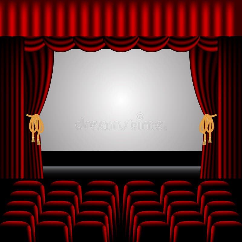 Scène Avec Rideaux Rouges Scène Théâtre Fond Illustration de Vecteur ...