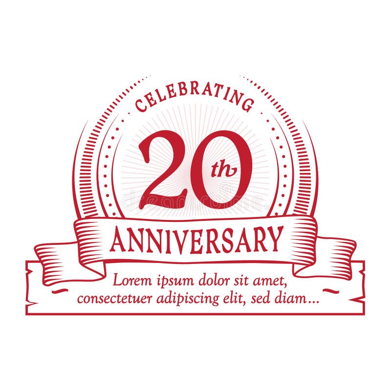 20th Anniversary Design Template. 20 Years Logo. Twenty Years Vector ...