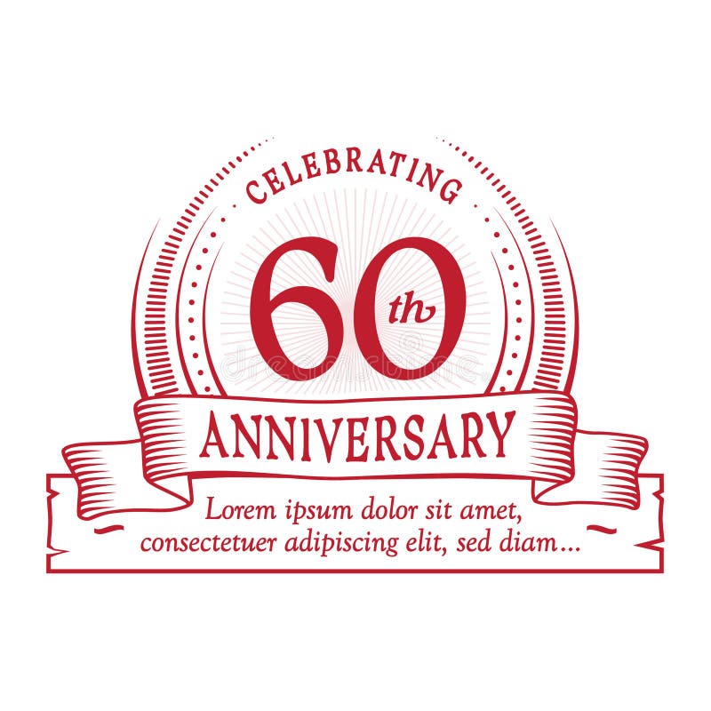 60th Anniversary Design Template. 60 Years Logo. Sixty Years Vector and ...