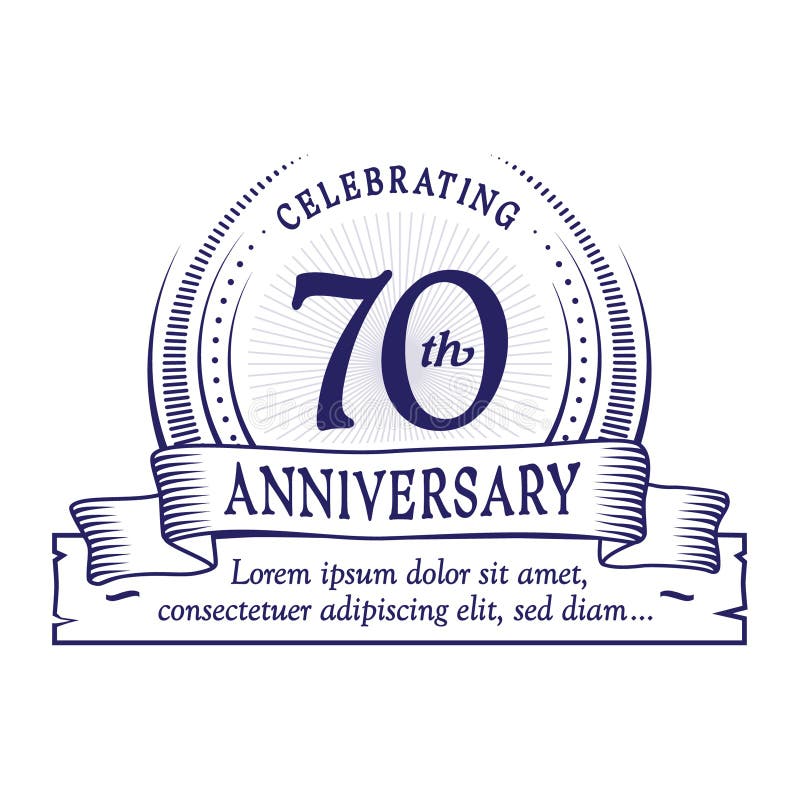 70th Anniversary Design Template. 70 Years Logo. Seventy Years Vector ...