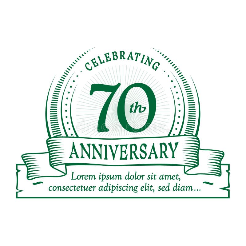70th Anniversary Design Template. 70 Years Logo. Seventy Years Vector ...