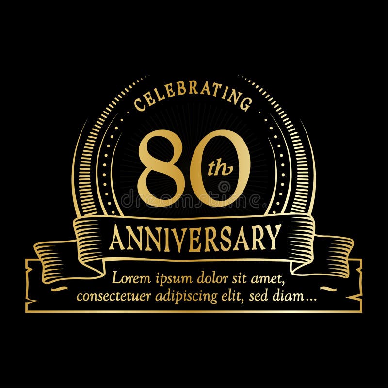 80th Anniversary Design Template. 80 Years Logo. Eighty Years Vector ...