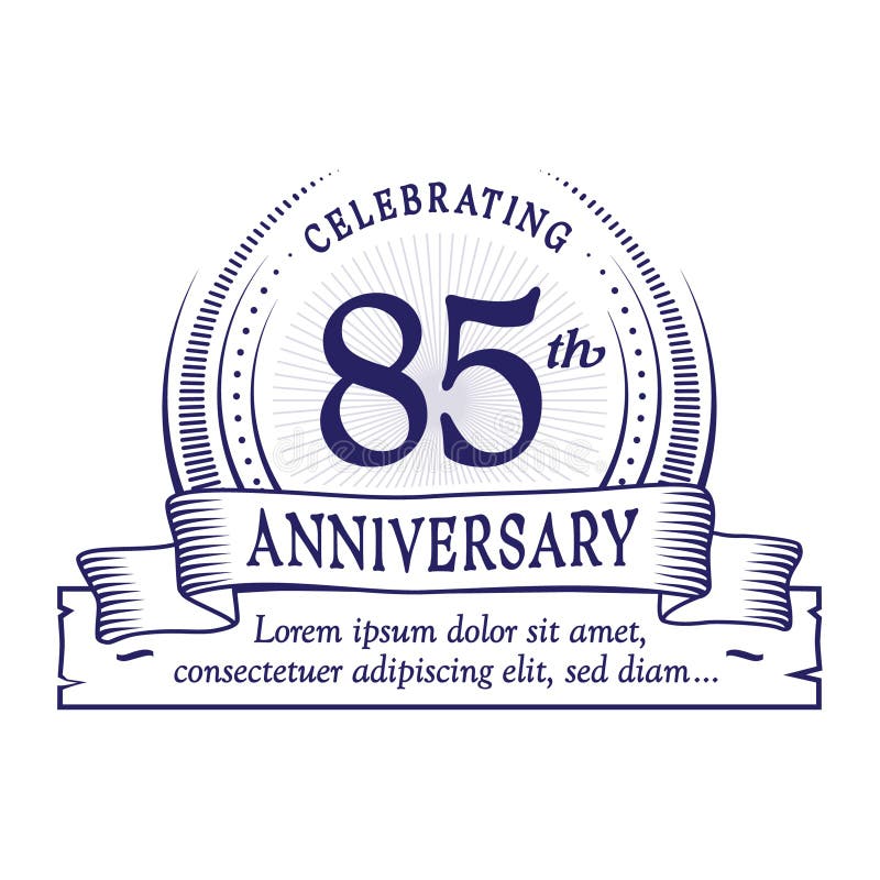 85th Anniversary Design Template. 85 Years Logo. Eighty-five Years ...