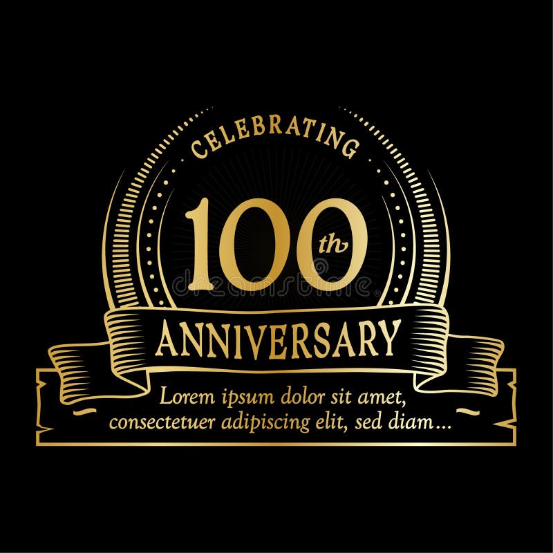 100th Anniversary Design Template. 100 Years Logo. One Hundred Years ...
