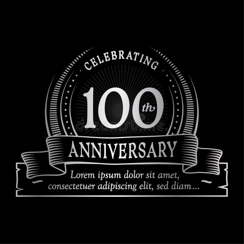 100th Anniversary Design Template. 100 Years Logo. One Hundred Years ...