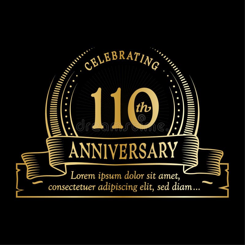 110th Anniversary Design Template. 110 Years Logo. 110 Years Vector and ...
