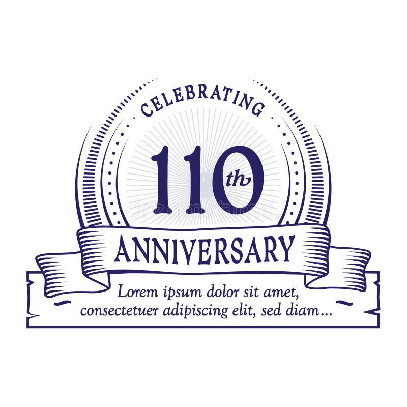 110th Anniversary Design Template. 110 Years Logo. 110 Years Vector and ...