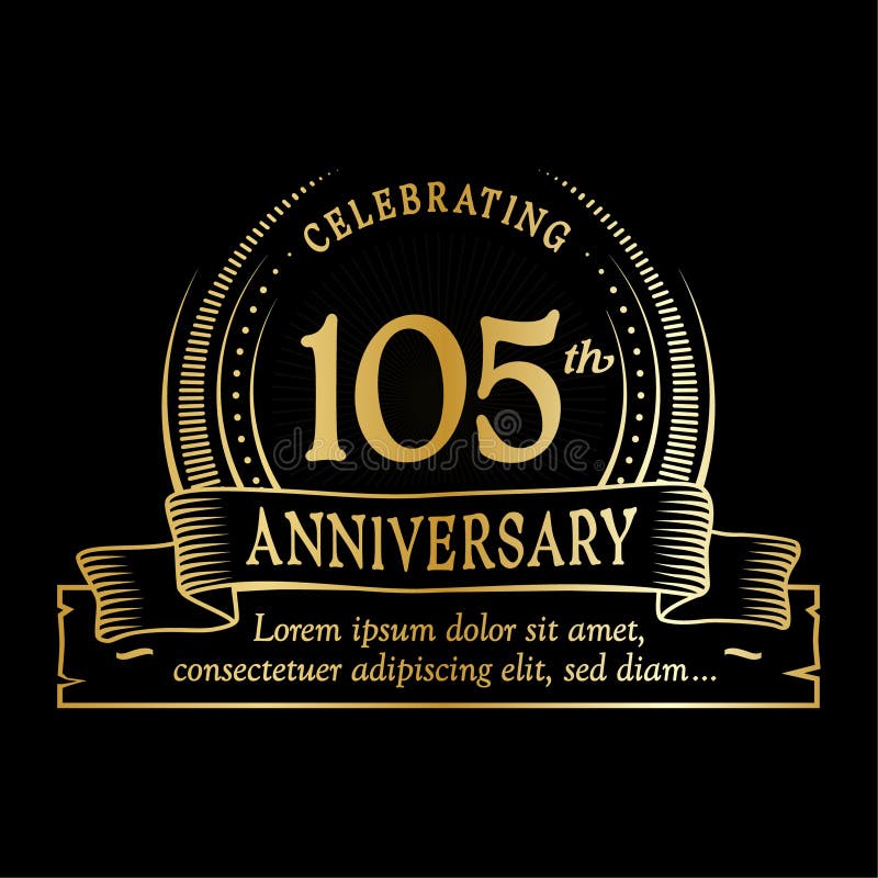105th Anniversary Design Template. 105 Years Logo. 105 Years Vector and ...