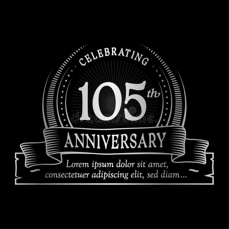 105th Anniversary Design Template. 105 Years Logo. 105 Years Vector and ...