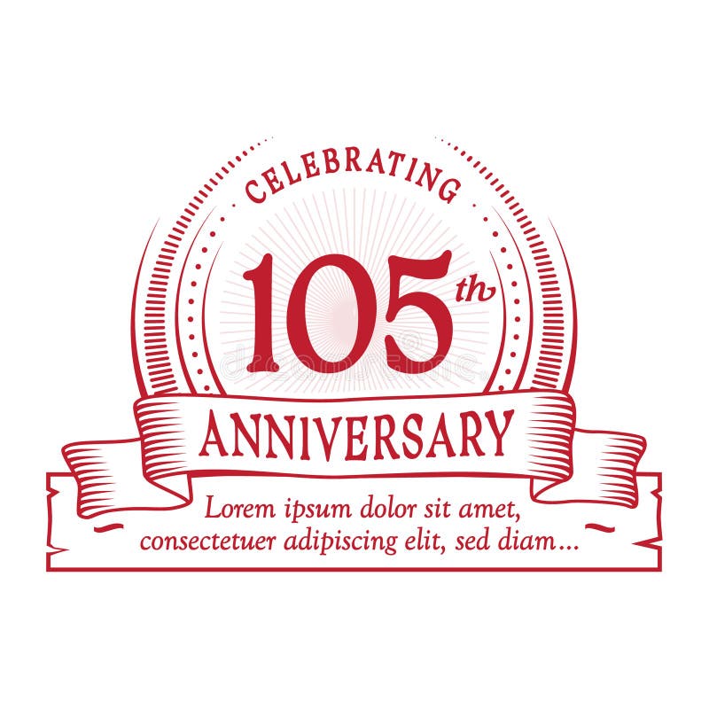 105th Anniversary Design Template. 105 Years Logo. 105 Years Vector and ...