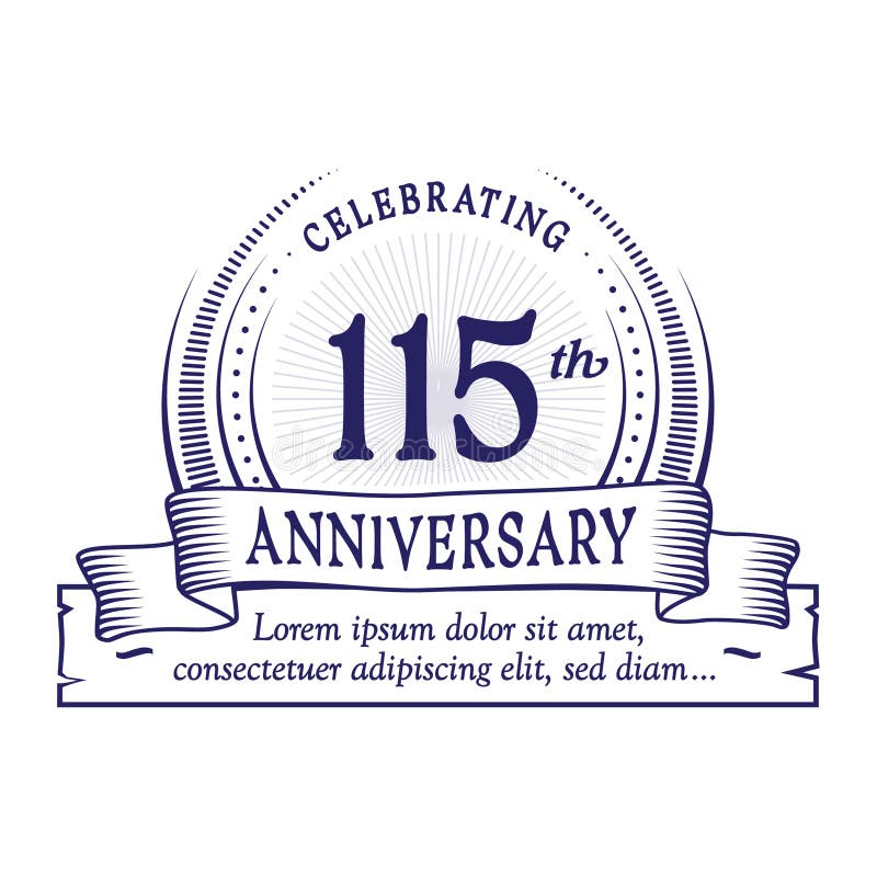 115th Anniversary Design Template. 115 Years Logo. 115 Years Vector and ...