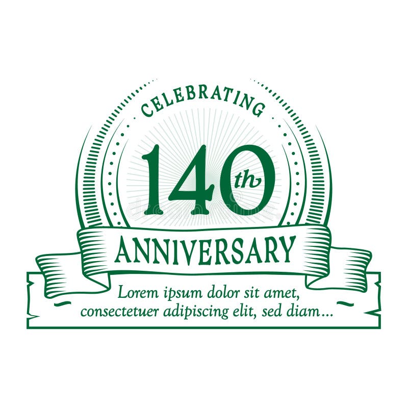140th Anniversary Design Template. 140 Years Logo. 140 Years Vector and ...