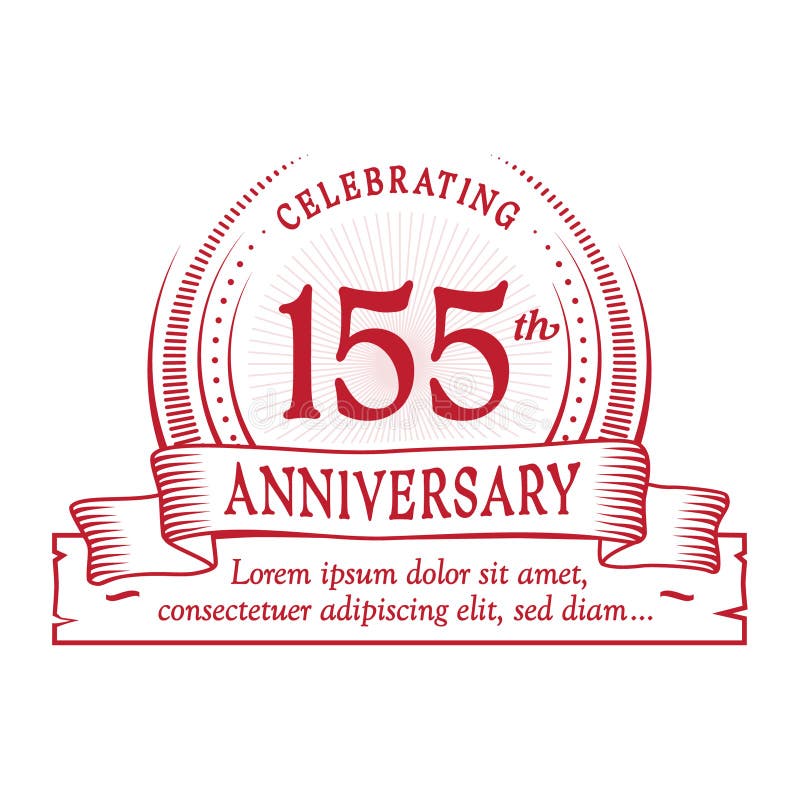 155th Anniversary Design Template. 155 Years Logo. 155 Years Vector and ...