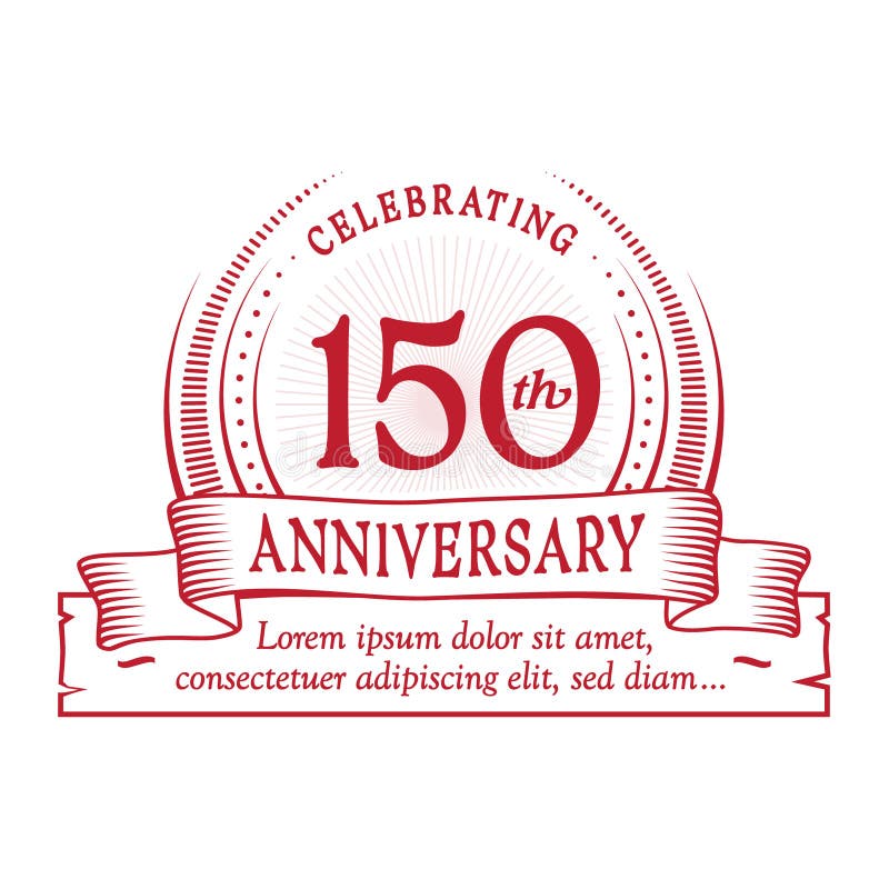150th Anniversary Design Template. 150 Years Logo. 150 Years Vector and ...