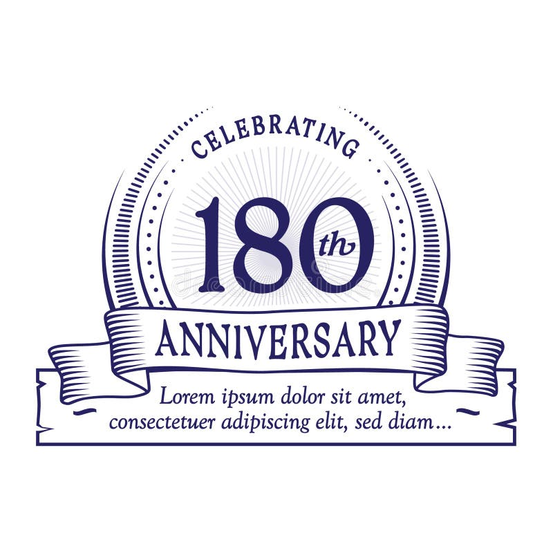 180th Anniversary Design Template. 180 Years Logo. 180 Years Vector and ...