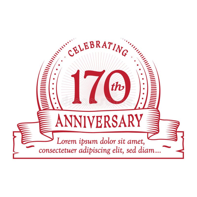 170th Anniversary Design Template. 170 Years Logo. 170 Years Vector and ...