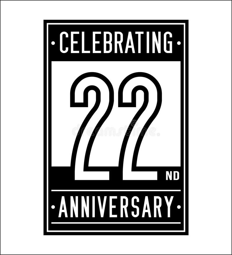 22 Years Celebrating Anniversary Design Template. 22nd Logo. Vector and ...