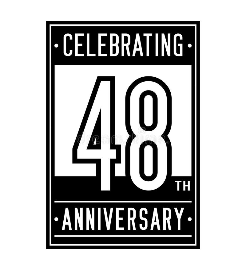 48 Years Celebrating Anniversary Design Template. 48th Logo. Vector and ...