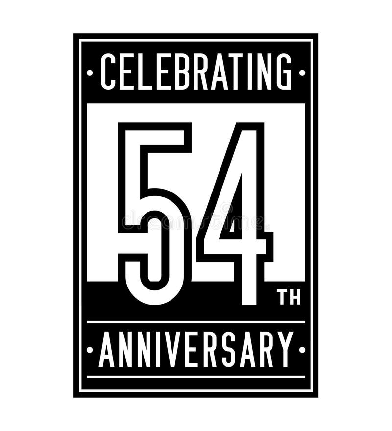 54 Years Celebrating Anniversary Design Template. 54th Logo. Vector and ...