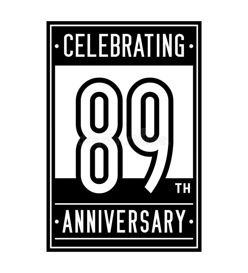 89 Years Celebrating Anniversary Design Template. 89th Logo. Vector and ...