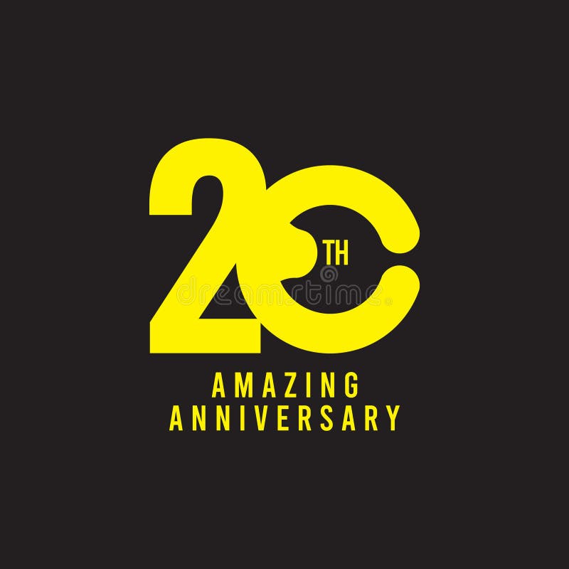 20 Th Amazing Anniversary Celebration Vector Template Design ...
