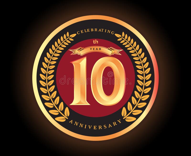 10th Anniversary Celebrating Classic Vector Logo Design Stock Vector ...