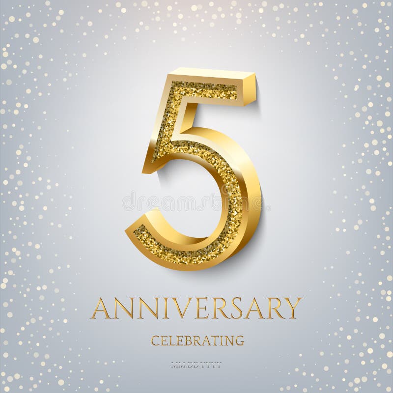 Celebrating 5th Anniversary Gold Label, Vector Stock Vector ...