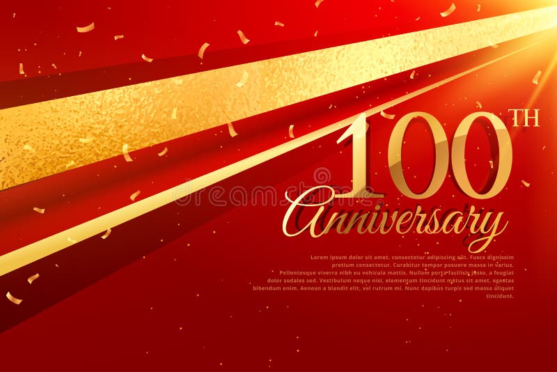 100th Anniversary Design Template. 100 Years Logo. One Hundred Years ...