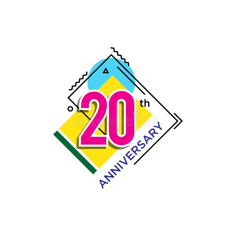 20th Year Anniversary Icon Logo Design Template Stock Illustration ...