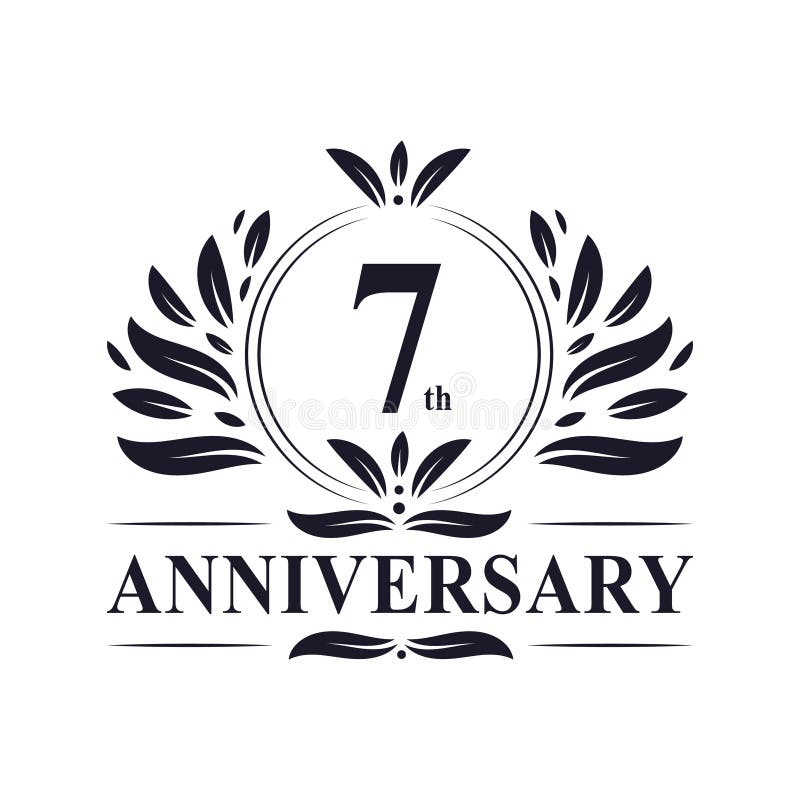 7th Anniversary Celebration, Luxurious 7 Years Anniversary Logo Design ...