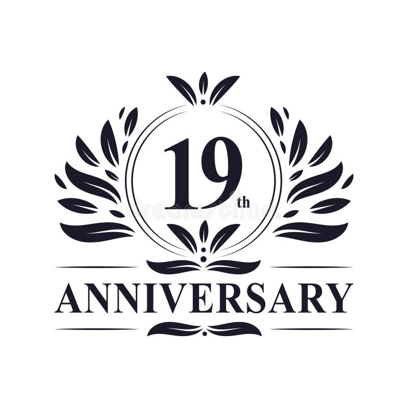 19th Anniversary Years Abstract Triangle Modern Full Color Stock Vector ...