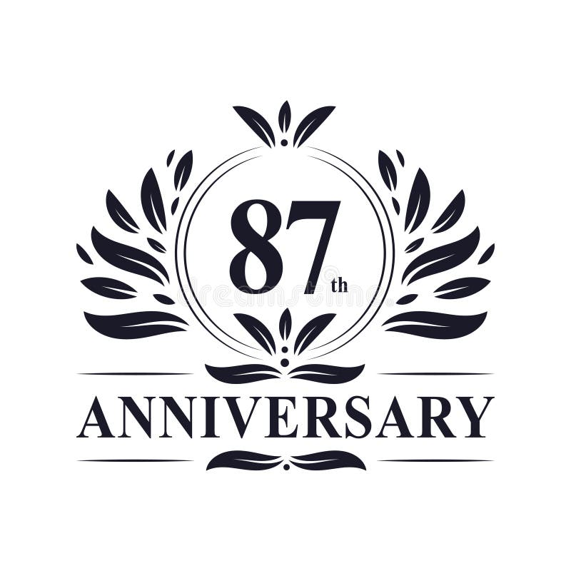 87th Anniversary Celebration, Luxurious 87 Years Anniversary Logo ...