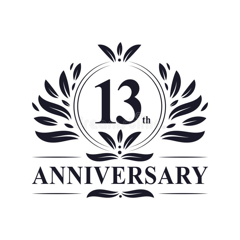 13th Anniversary Celebration, Luxurious 13 Years Anniversary Logo ...