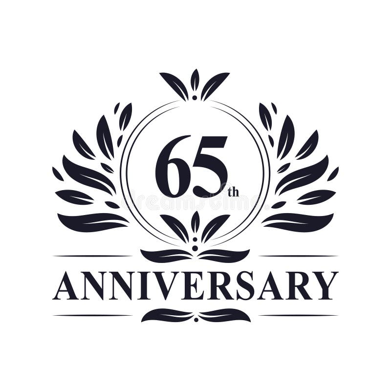 65th Anniversary Design, Luxurious Golden Color 65 Years Anniversary ...