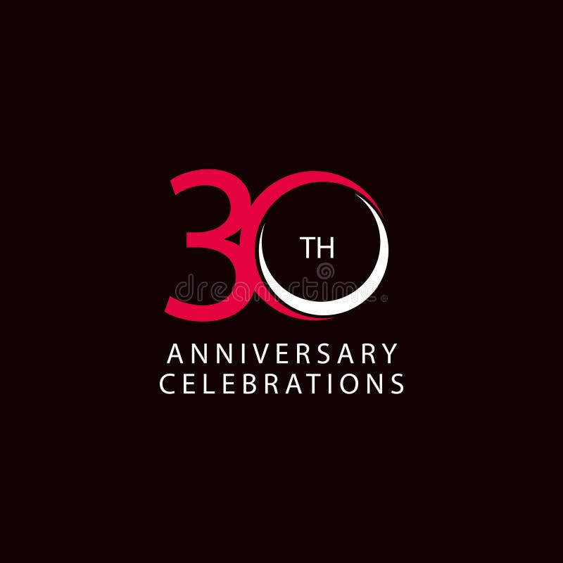 30 Th Anniversary Celebration Retro Vector Template Design Illustration ...