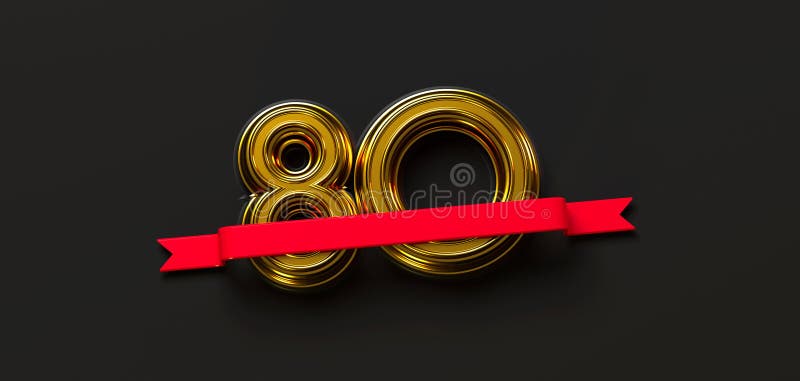 80th Anniversary Coloured Letters 3D Rendering Stock Illustration ...